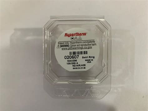 Hypertherm 020607 Max200 100 200 A Swirl Ring Hypertherm Maxpro 020607 Egp Sales Corporation