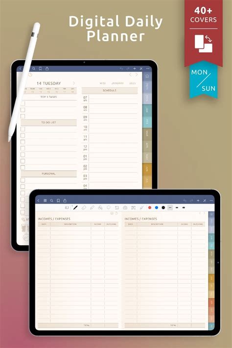 Digital Daily Planner Download Pdf Daily Planner Daily Planner