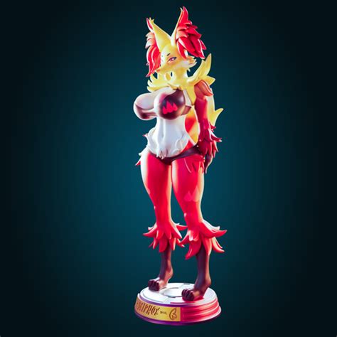🐉 Delphox Thicc Pokemon Mommy 3d Print Model・ 3d File For ・cults