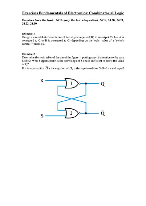 24 Exercises Combinatoric Logic V1 Uexercises Fundamentals Of