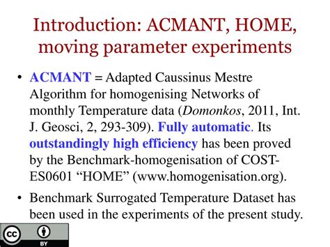 Ppt Development And Testing Of Homogenisation Methods Moving Parameter Experiments Powerpoint