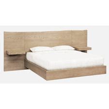 One Coastal Modern Live Edge Wall Bed With Floating Nightstands In