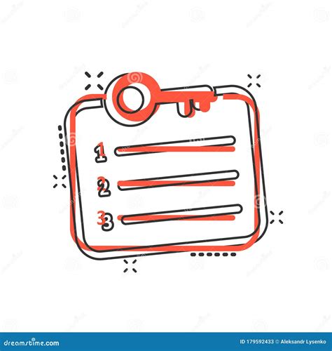 Password Account Icon In Comic Style Keyword Cartoon Vector Illustration On White Isolated