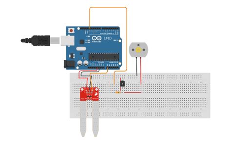 Circuit Design Plant Watering System Tinkercad