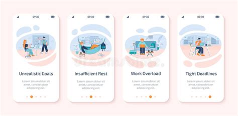 Business Problems Onboarding Mobile App Screen Vector Template Stock Vector Illustration Of