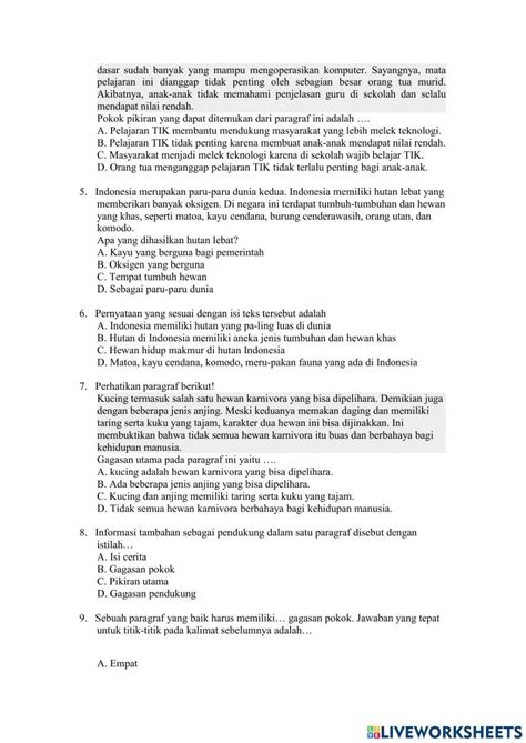 Assesment Diagnostik Pembelajaran 1 Worksheet Live Worksheets