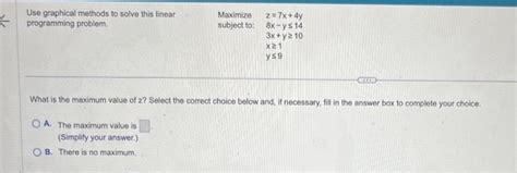 Solved Use Graphical Methods To Solve This Linear Chegg