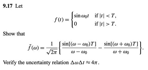 Solved Let f t sinω t if tT Show that Chegg com
