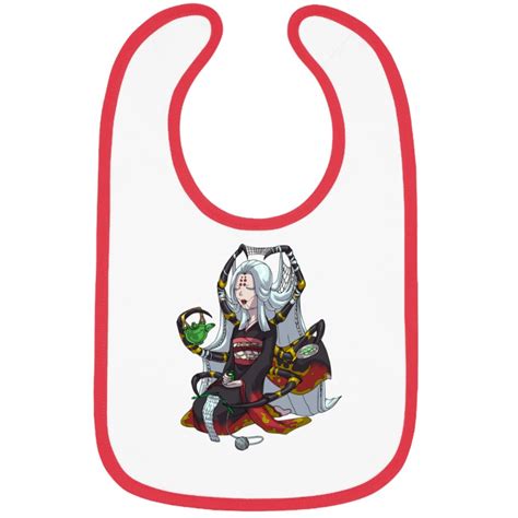 Knitting Spider Girl Yokai Drinking Green Tea Monster Girls Series I Bibs Sold By Jakayladgreene