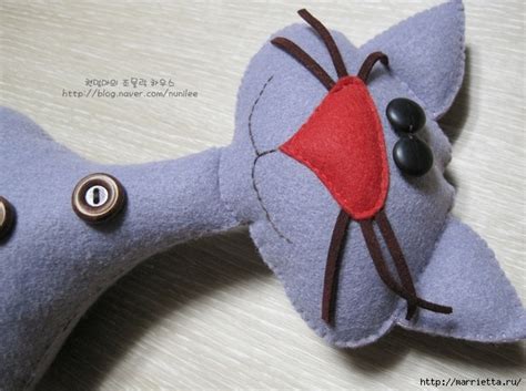 Как сшить кота из фетра Выкройка и мастер класс