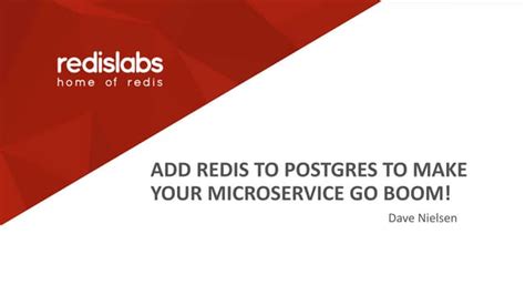 Add Redis To Postgres To Make Your Microservices Go Boom Pptx Databases Computer Software