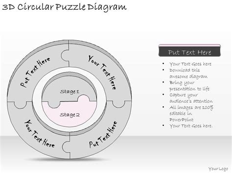 Business Ppt Diagram D Circular Puzzle Diagram Powerpoint Template PowerPoint