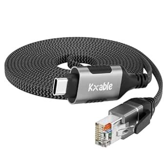 Flat USB C To Ethernet Cable 6 FT Snagless RJ45 To USB Type C Cord Directly Connected Gigabit