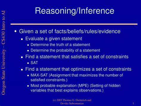 Ppt Reasoninginference Powerpoint Presentation Free Download Id5372641