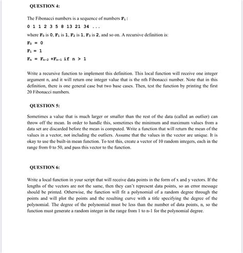 Solved QUESTION The Fibonacci Numbers Is A Sequence Of Chegg