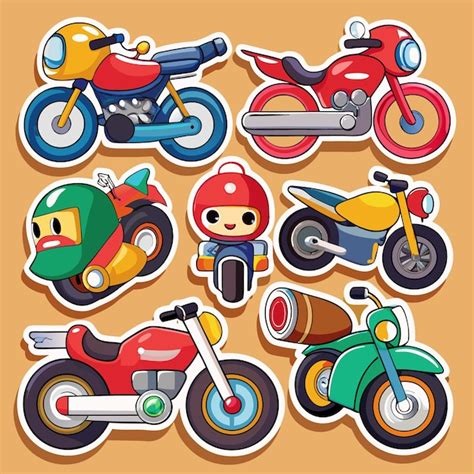 Cartoon Motorcycle Sticker Images Free Download On Freepik