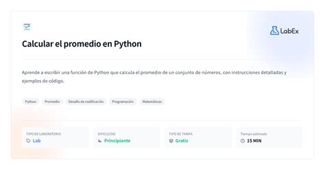 Python Calcular Promedio Desafío De Codificación Labex