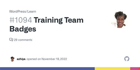 Training Team Badges · Issue 1094 · Wordpresslearn · Github
