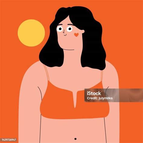 노란색 태양과 빨간 수영복에 벡터 여름 시간 일러스트 카드 소녀 가공의 인물에 대한 스톡 벡터 아트 및 기타 이미지 가공의 인물 검은색 귀여운 Istock