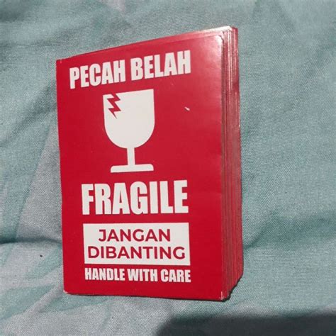 Jual Stiker Fragile Label Fragile Dan Makanan Jangan Dibanting Pecah Belah Shopee Indonesia