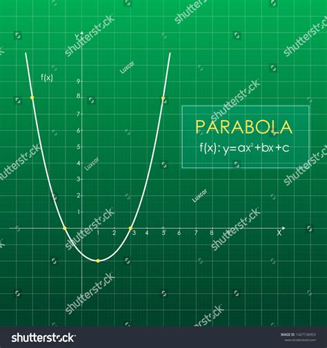 Quadratic Function Coordinate System Line Graph Stock Vector Royalty Free