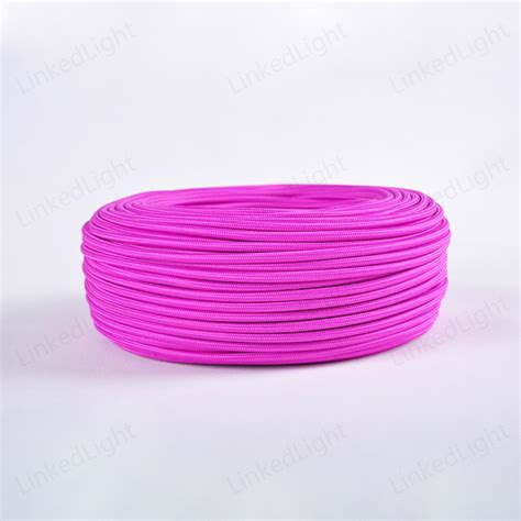 Purpleandred Round Cloth Covered Braided Textile Fabric Cable Fabric
