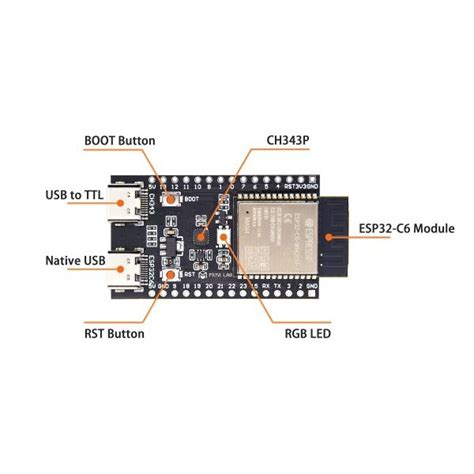 Nanoesp32 C6 N16 16mb Flash Development Board Wifi Bluetooth Threadzigbee Digiware Store
