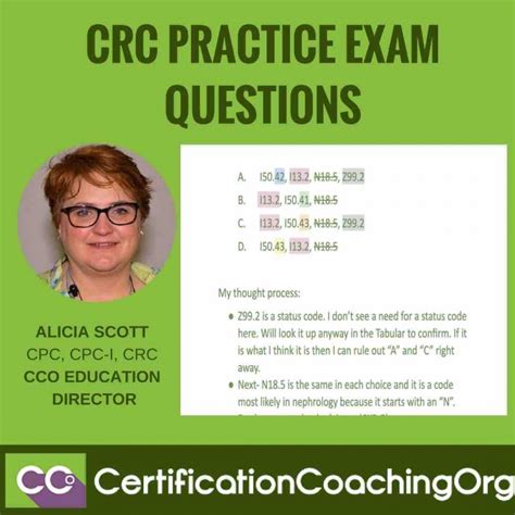 CRC Practice Exam Question CRC Exam Work Through