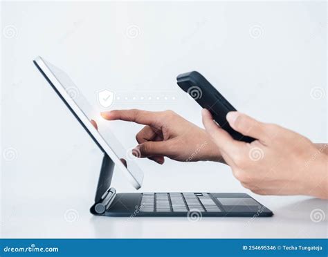 Two Steps Authentication Or 2fa Concept Virtual Safety Shield Icon
