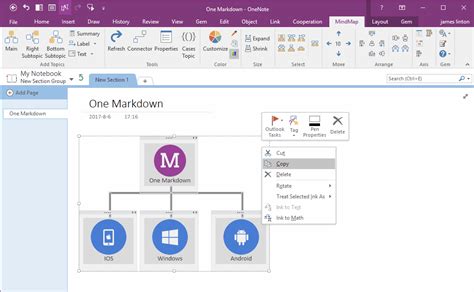 How To Save OneNote Gem Mind Map As Image Office OneNote Gem Add Ins