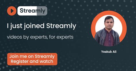 Yeakub Ali On Linkedin Streamly