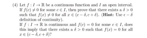 solved 4 let f → r be a continuous function and i an