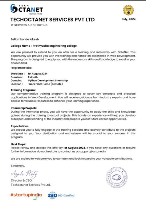 bellamkonda lokesh on linkedin octanet internship web octnet