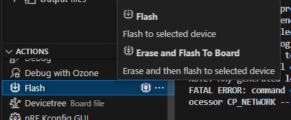 NRF Connect For VSCode Flash Command Erase All Flash Es Need To Erase Only App Sector