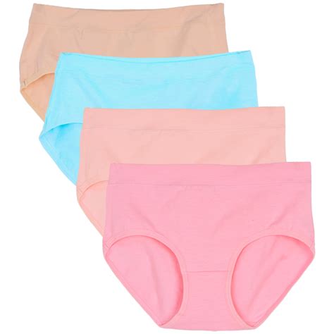 Buankoxy Womens Cotton Stretch Underwear Soft Mid Rise Briefs