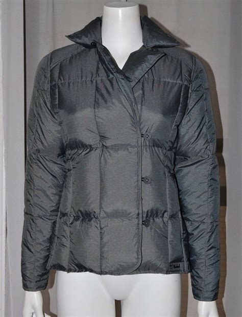 Woolrich Down Packable Puff Jacket Ladies Gray Coat Size Small S Medium M Grey