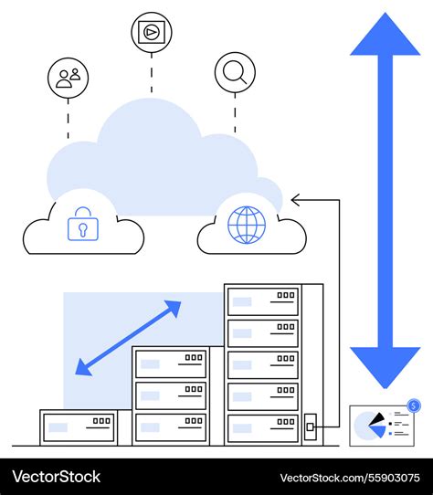 Cloud Computing Architecture With Data Scaling Vector Image