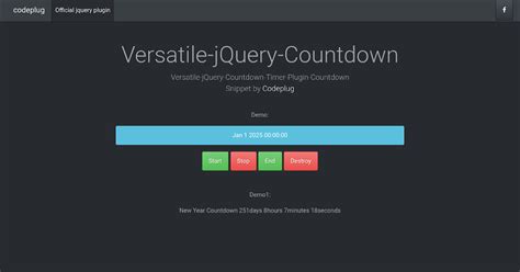 versatile jquery countdown timer plugin