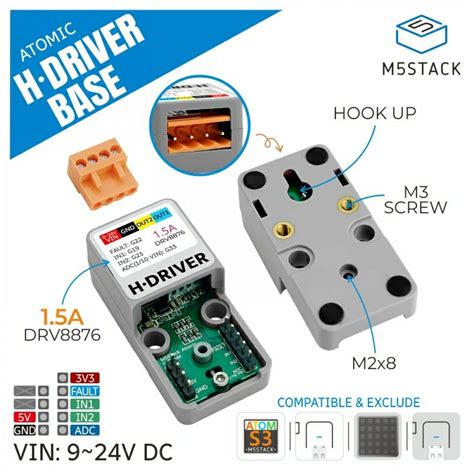 m5stack atomic h driver base drv8876 m5stack a092