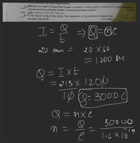 1 Calculate The Value Of Charge Flow Through A Conductor In Which Electr
