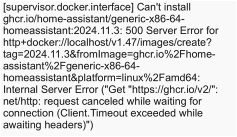 error on home assistant installation supervisor dockerterface installation home
