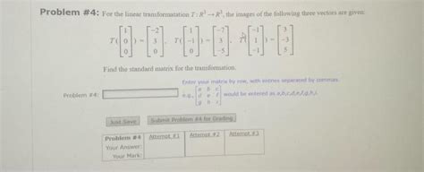 solved problem 4 for the linear transformatation t r3→r3