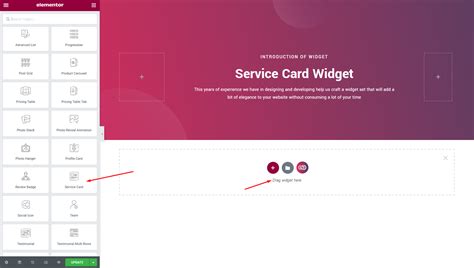 How To Use Service Card Widget Of Enteraddons Enter Addons