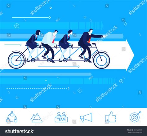 Flat Design Vector Concept Illustration Teamwork Stock Vector Royalty Free