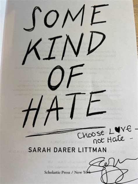 Sarah Darer Littman On Some Kind Of Hate