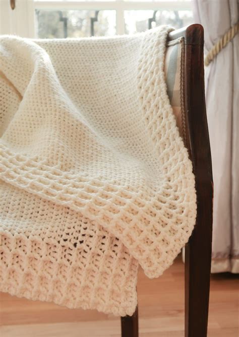Waffle Weave Blanket Crochet Pattern Waffle Stitch Crochet Blanket
