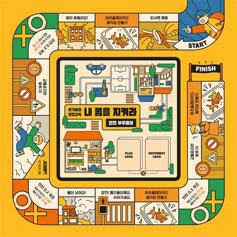 한화 안전교육 부루마블 디자인 By Mean Kyoung 포트폴리오 노트폴리오 보드 게임 디자인 보드게임 안전 교육