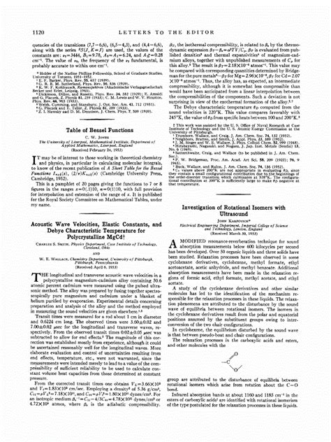 Table Of Bessel Functions The Journal Of Chemical Physics Aip Publishing