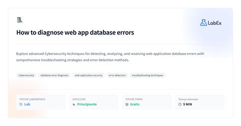 diagnóstico de errores de la base de datos de aplicaciones web labex