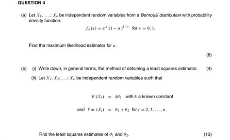 Solved QUESTION A Let X X Be Independent Random Chegg